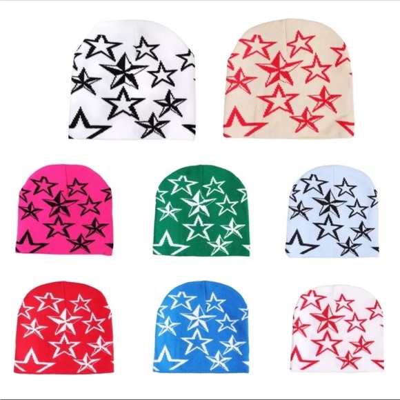 Accessories | Y2k Star Stars Starry Scene Scenecore Beanie Hat Emo ...